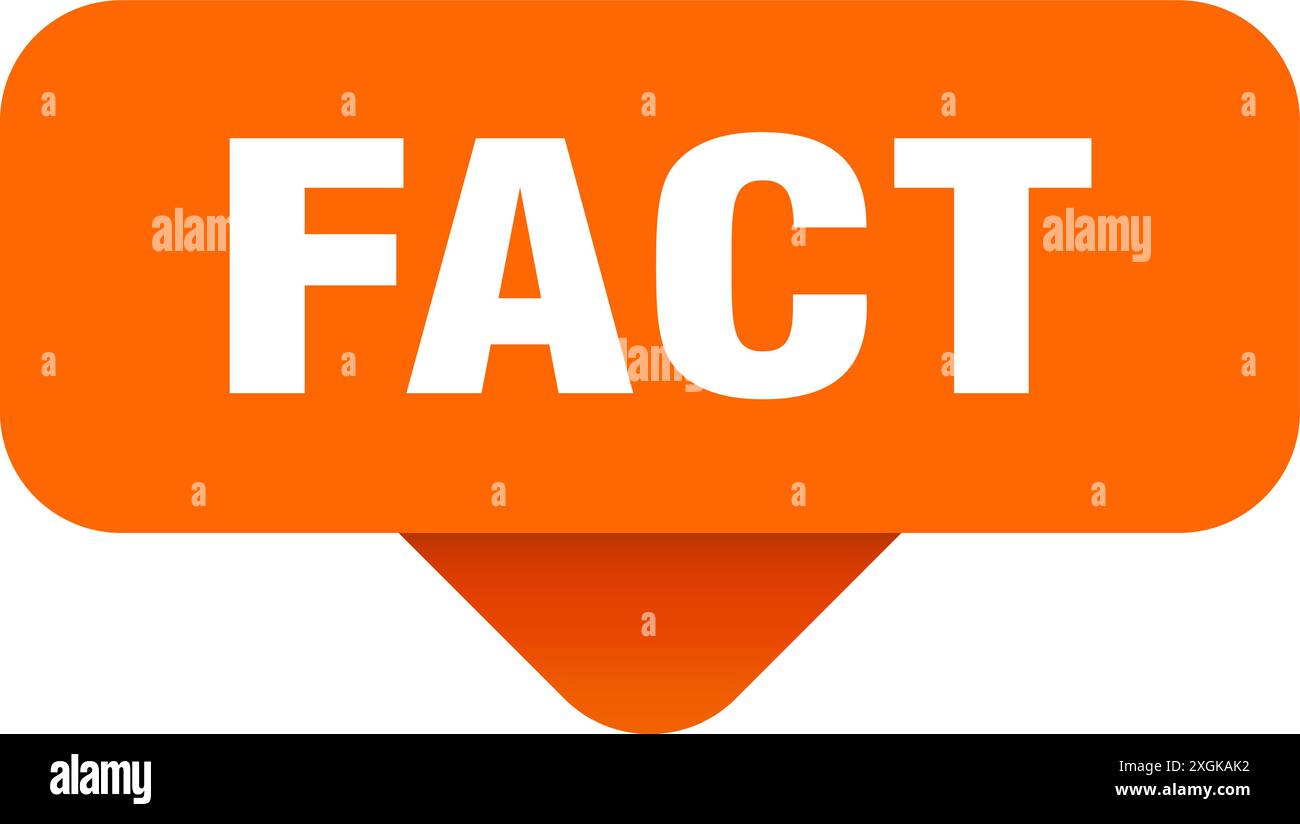 fact sticker. fact sign on transparent background. rectangular button ...