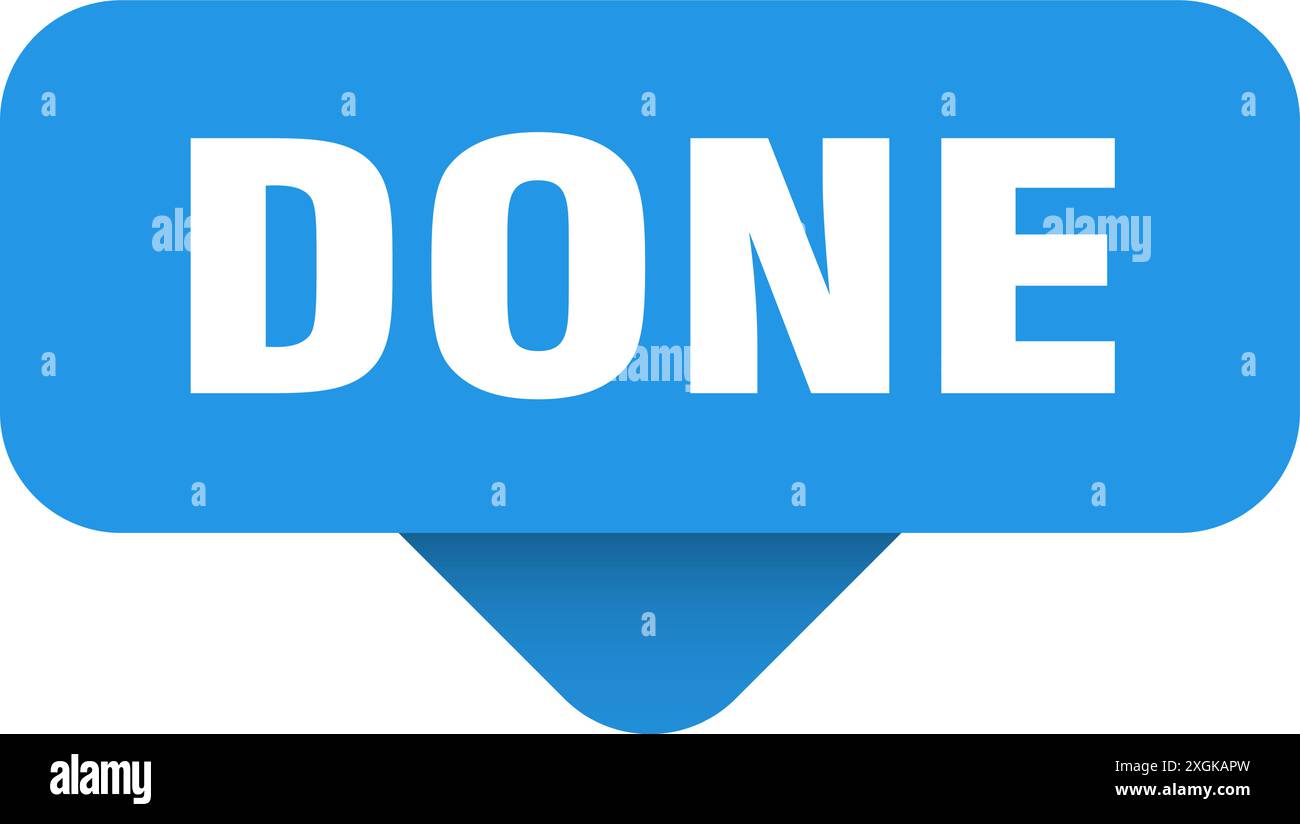 done sticker. done sign on transparent background. rectangular button ...