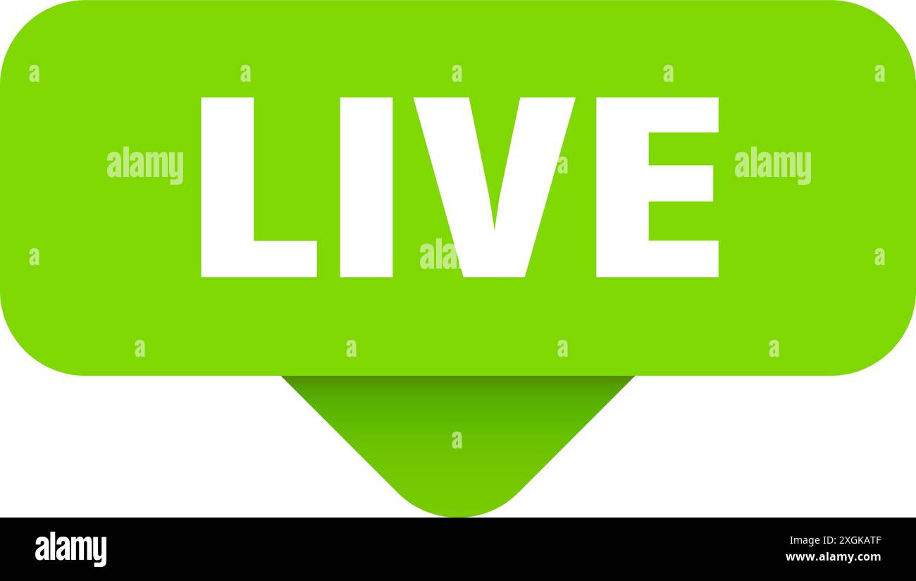 live sticker. live sign on transparent background. rectangular button ...