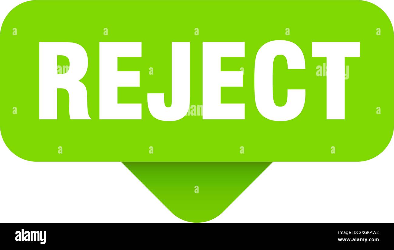 reject sticker. reject sign on transparent background. rectangular ...