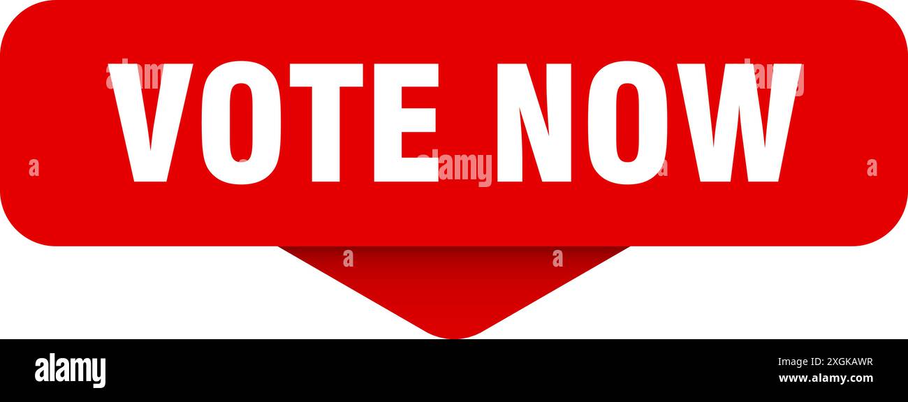 vote now sticker. vote now sign on transparent background. rectangular ...