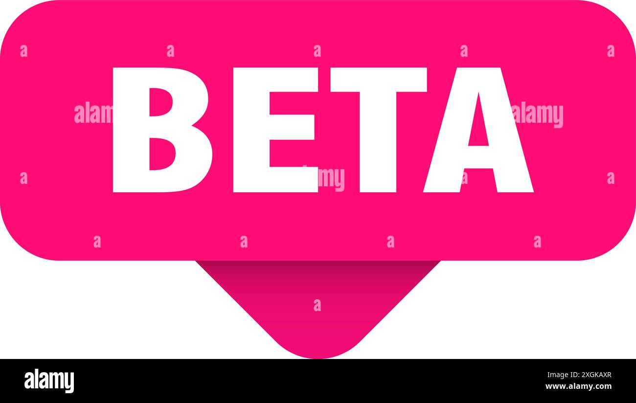 beta sticker. beta sign on transparent background. rectangular button ...