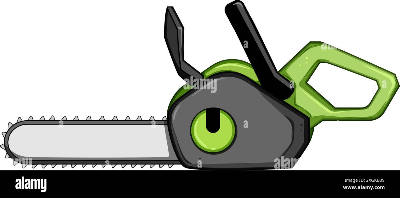 action chainsaw cartoon vector illustration Stock Vector Image & Art ...