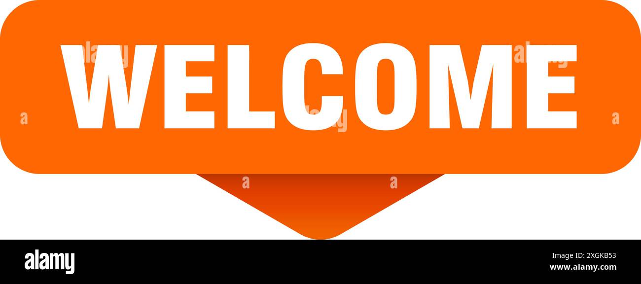 welcome sticker. welcome sign on transparent background. rectangular ...