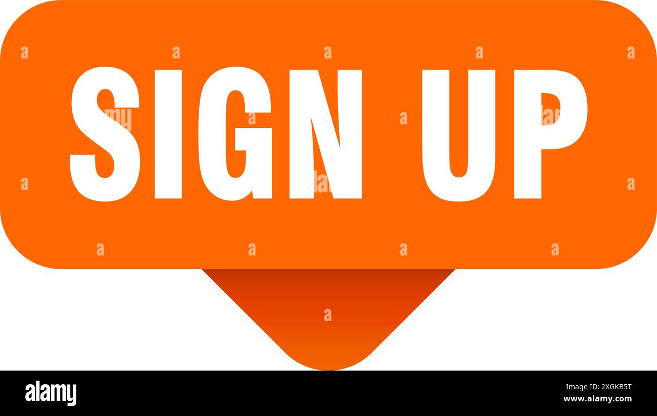 sign up sticker. sign up sign on transparent background. rectangular ...