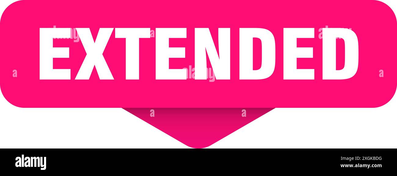 extended sticker. extended sign on transparent background. rectangular ...