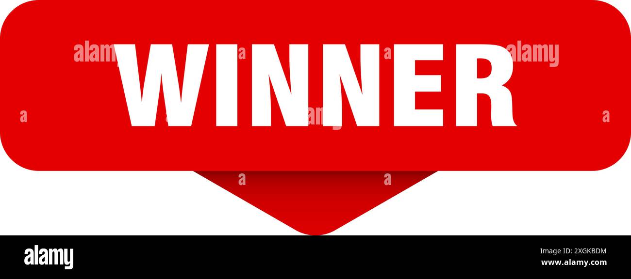 winner sticker. winner sign on transparent background. rectangular ...