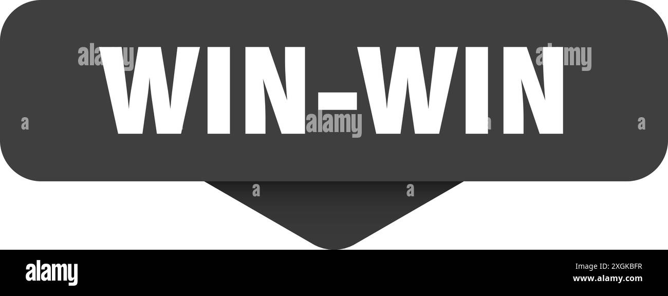 win-win sticker. win-win sign on transparent background. rectangular ...