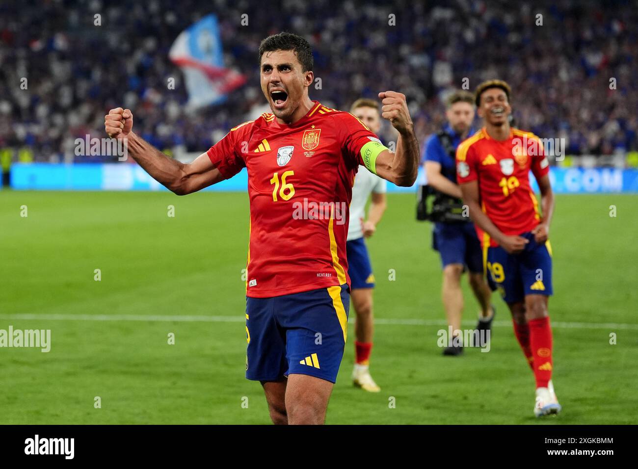 Spain's Rodri celebrates after winning the UEFA Euro 2024, semi-final ...