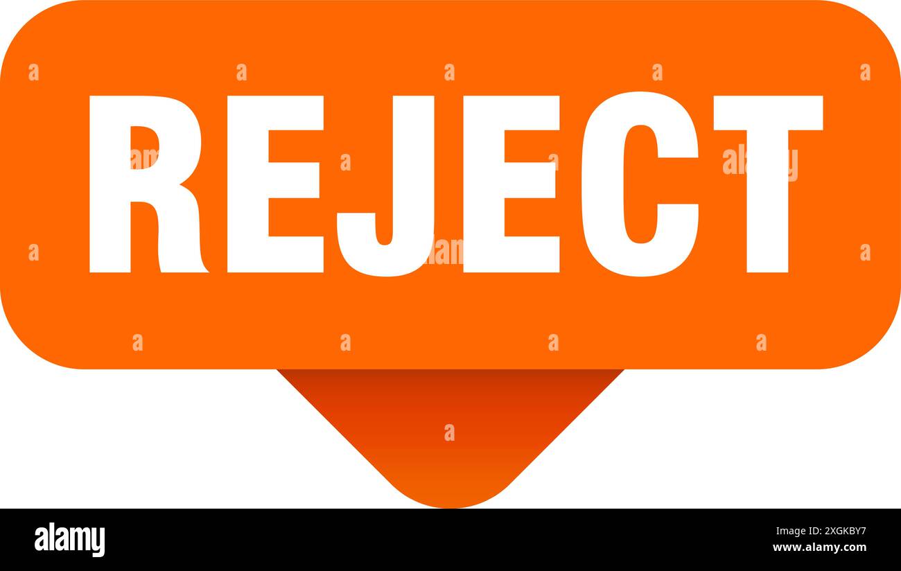 reject sticker. reject sign on transparent background. rectangular ...