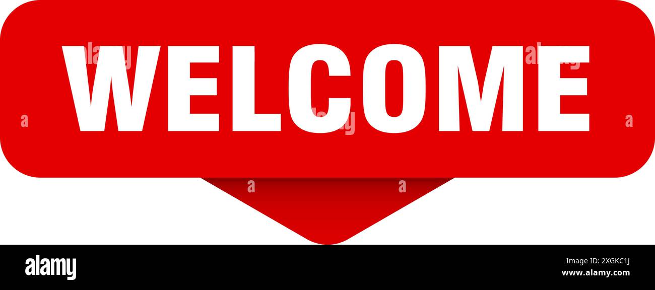 welcome sticker. welcome sign on transparent background. rectangular ...