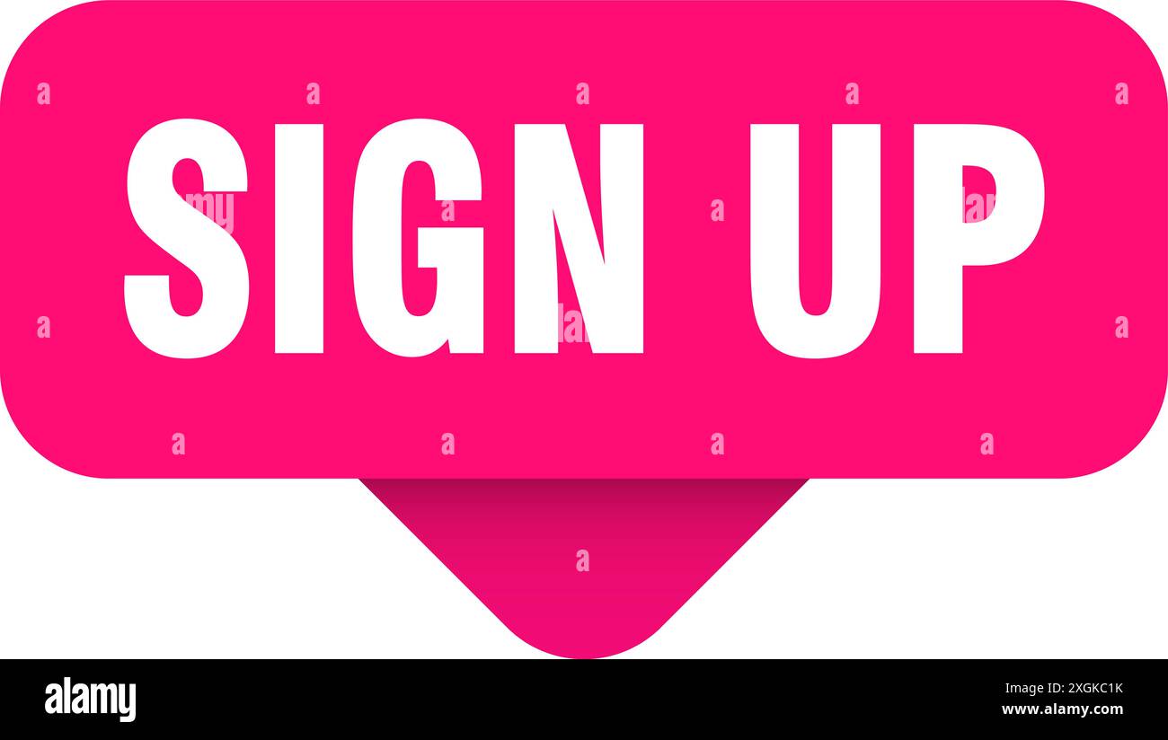 sign up sticker. sign up sign on transparent background. rectangular ...