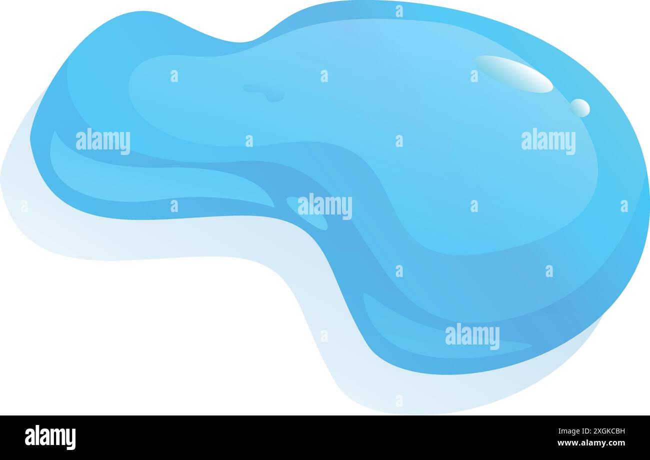 Cartoon blue liquid puddle spreading on white background Stock Vector ...