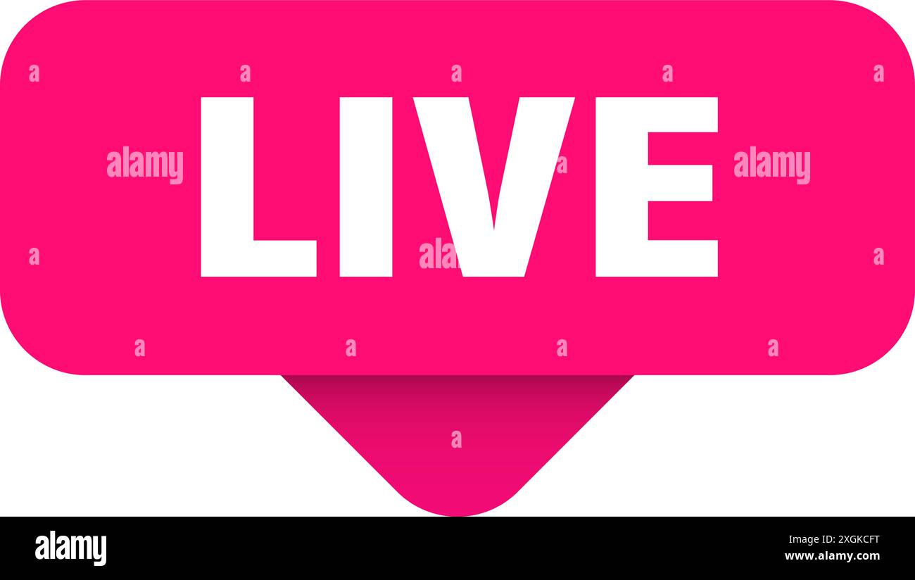 live sticker. live sign on transparent background. rectangular button ...