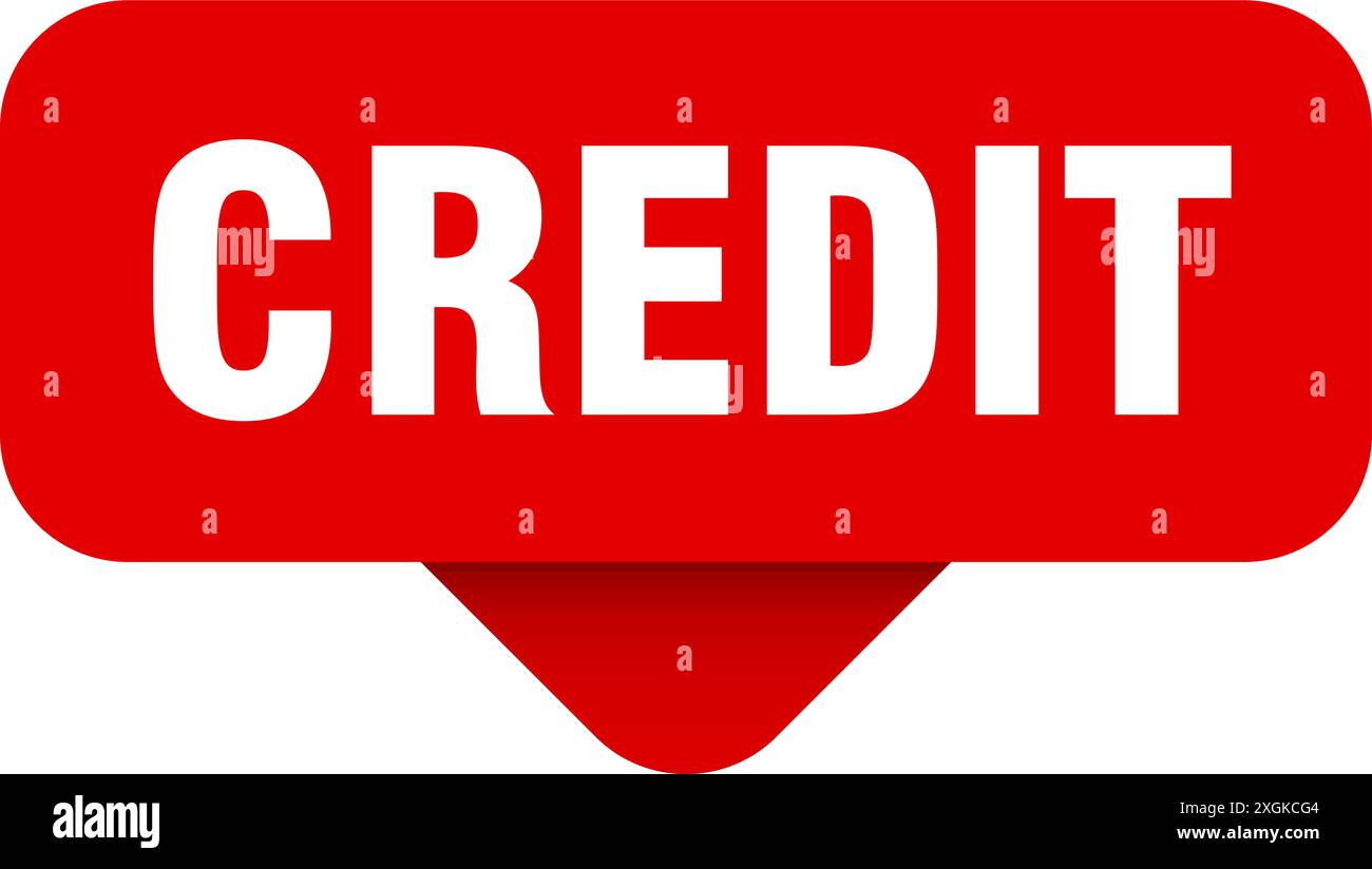 credit sticker. credit sign on transparent background. rectangular ...