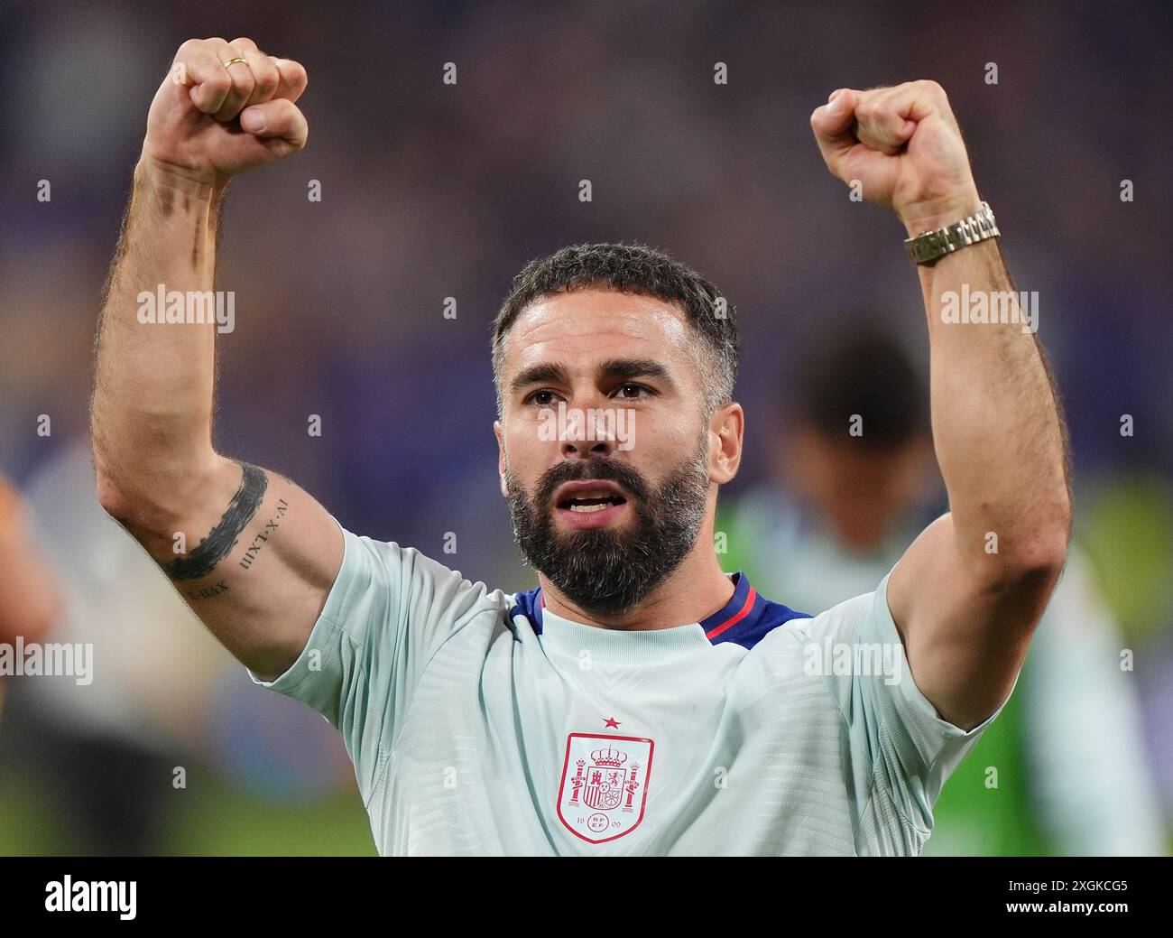 Spain's Daniel Carvajal celebrates after winning the UEFA Euro 2024 ...