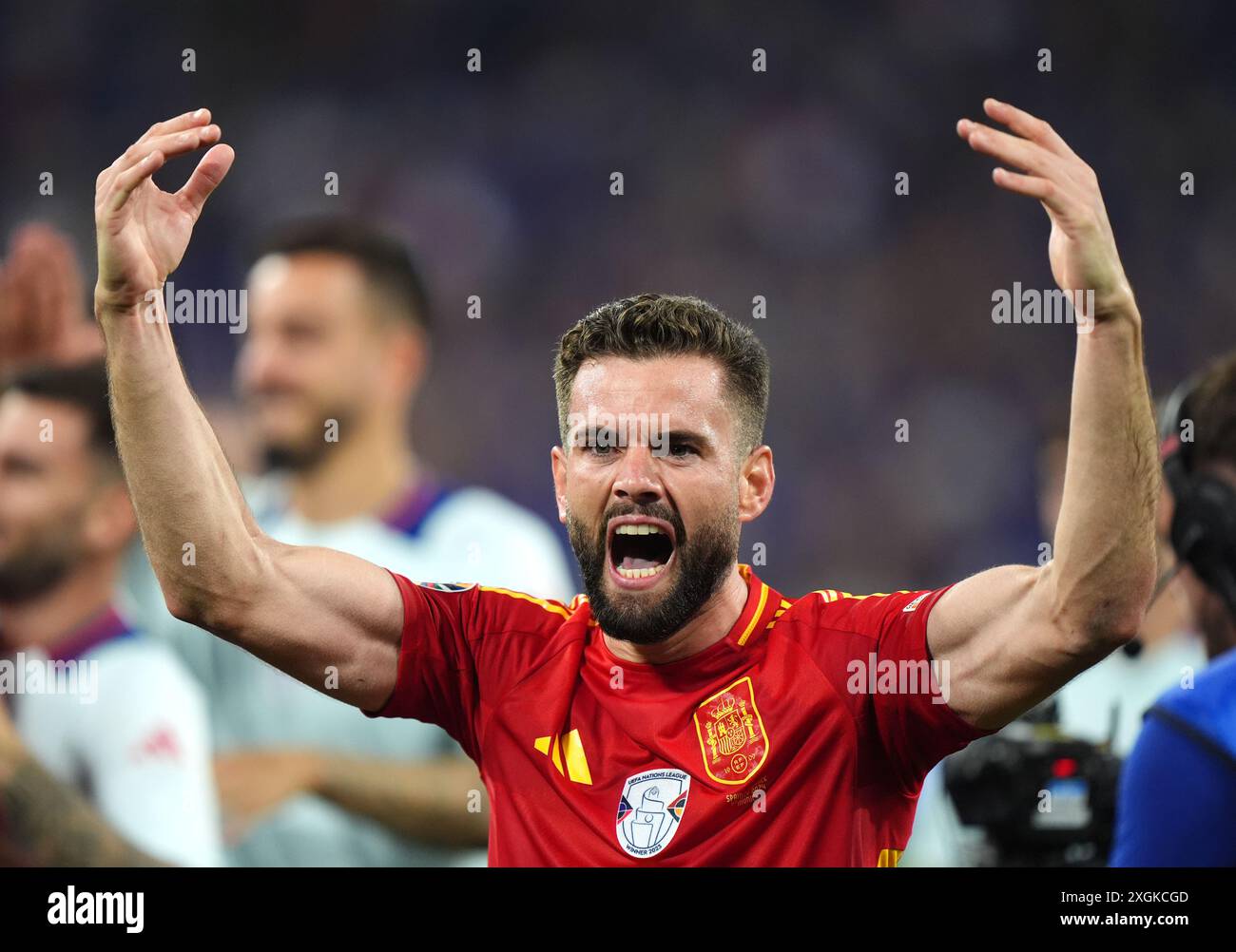 Spain's Nacho Fernandez celebrates after winning the UEFA Euro 2024 ...
