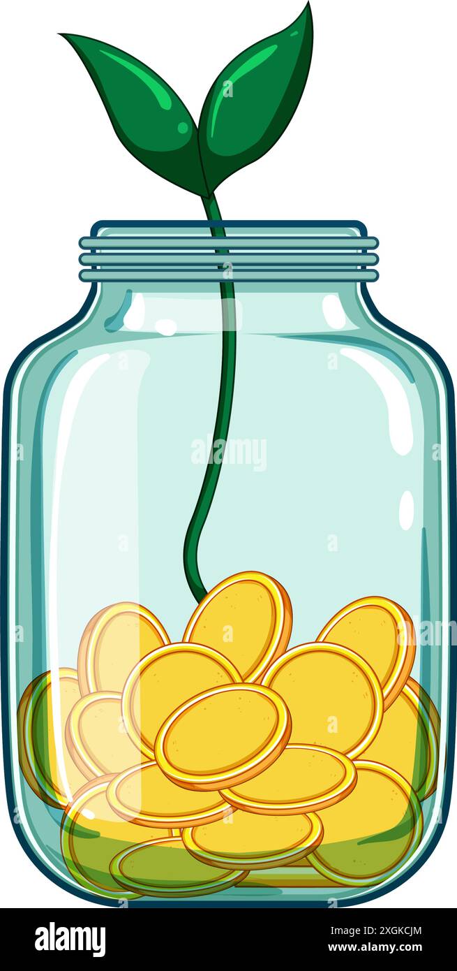 bank coin jar cartoon vector illustration Stock Vector Image & Art - Alamy