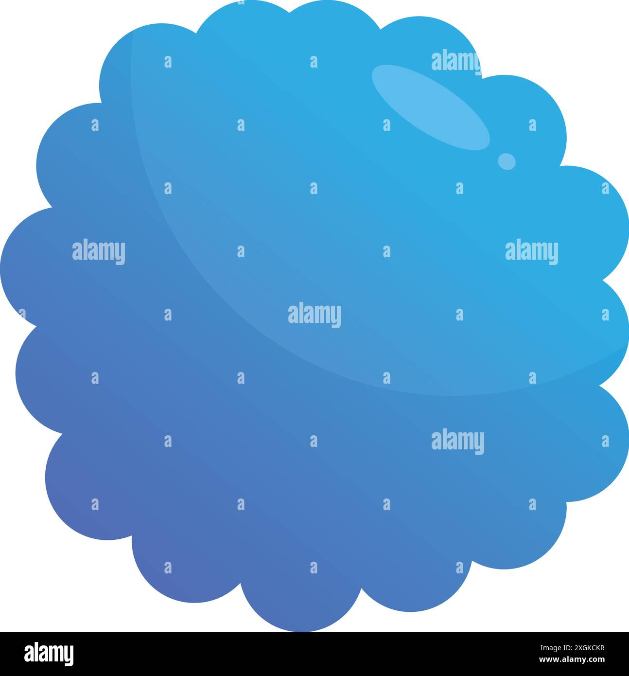 Blue gradient sticker with a scalloped edge hi-res stock photography ...