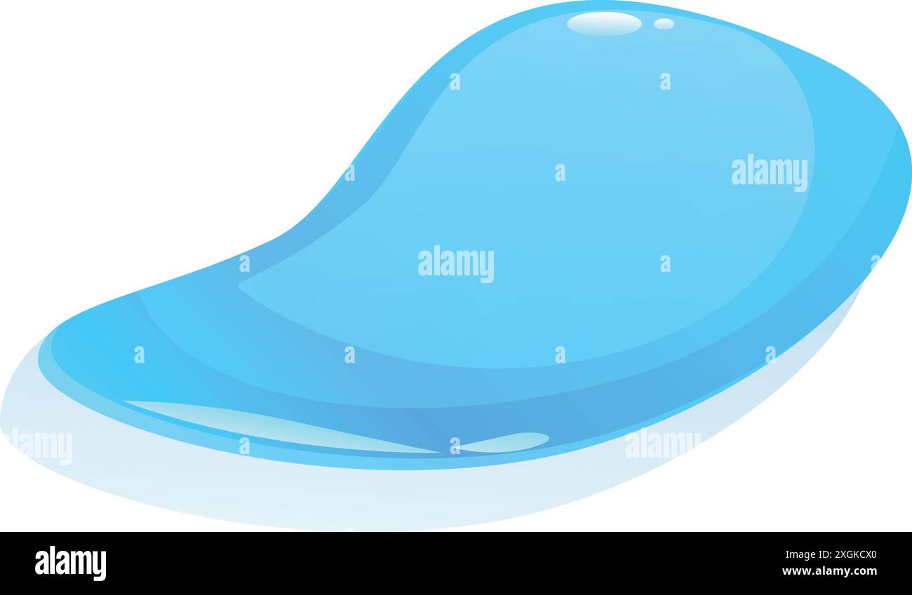 Cartoon blue water puddle spreading on a white background Stock Vector ...