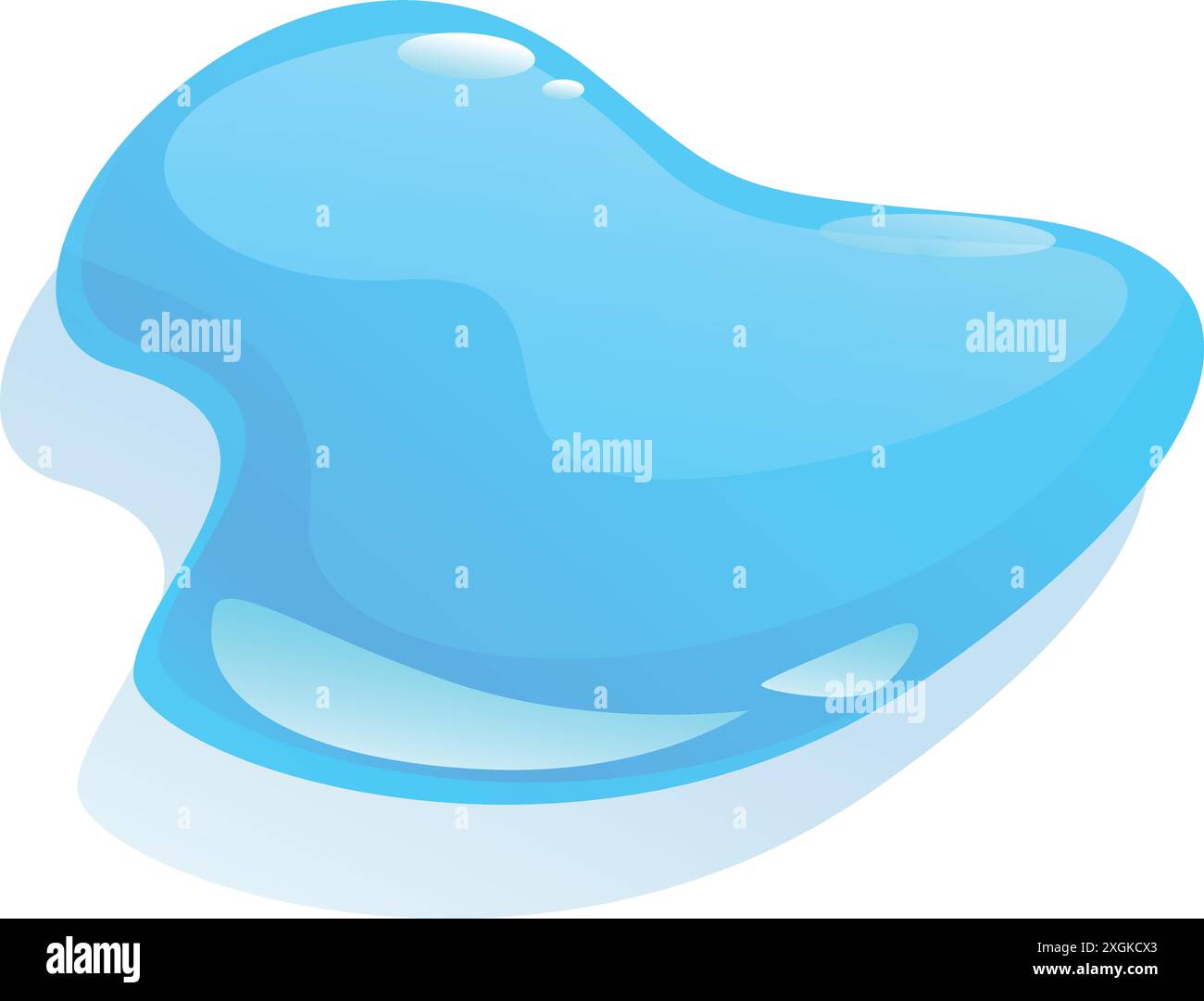 Cartoon blue liquid puddle spreading on a white background Stock Vector ...
