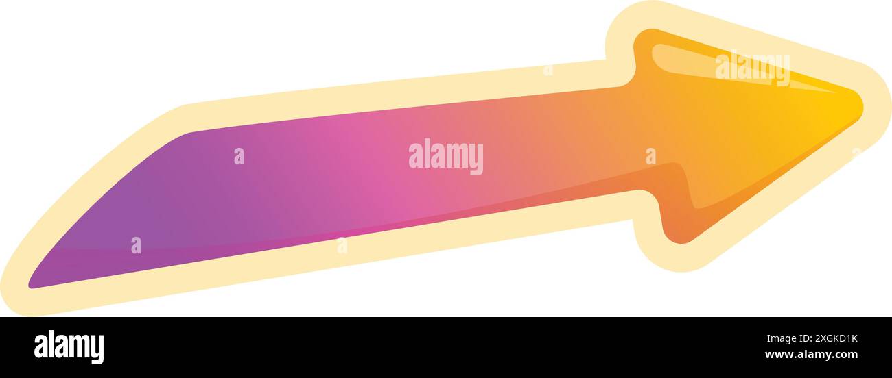 Colorful right arrow is pointing to the right side on white background ...