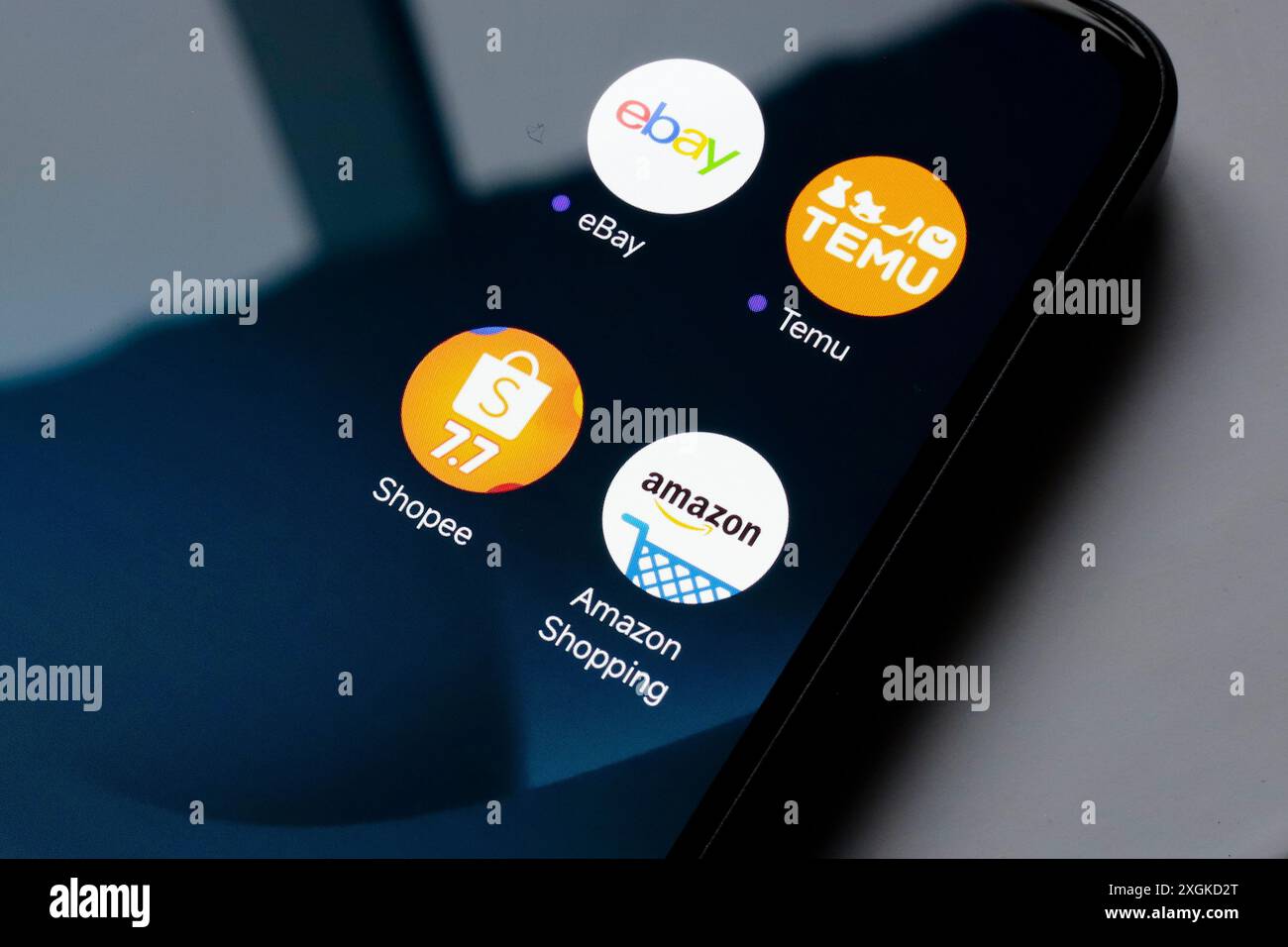 In this photo illustration, the Ebay, Temu, Shopee and Amazon Shopping ...