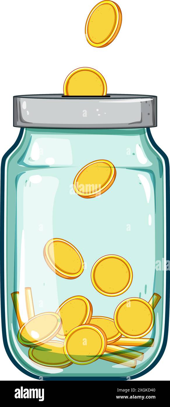 cash coin jar cartoon vector illustration Stock Vector Image & Art - Alamy