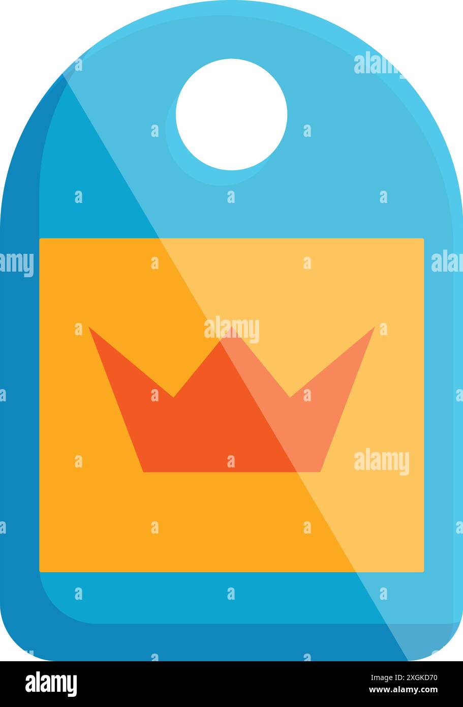 Blue tag showing a crown hi-res stock photography and images - Alamy