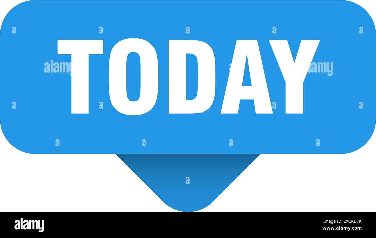 today sticker. today sign on transparent background. rectangular button ...