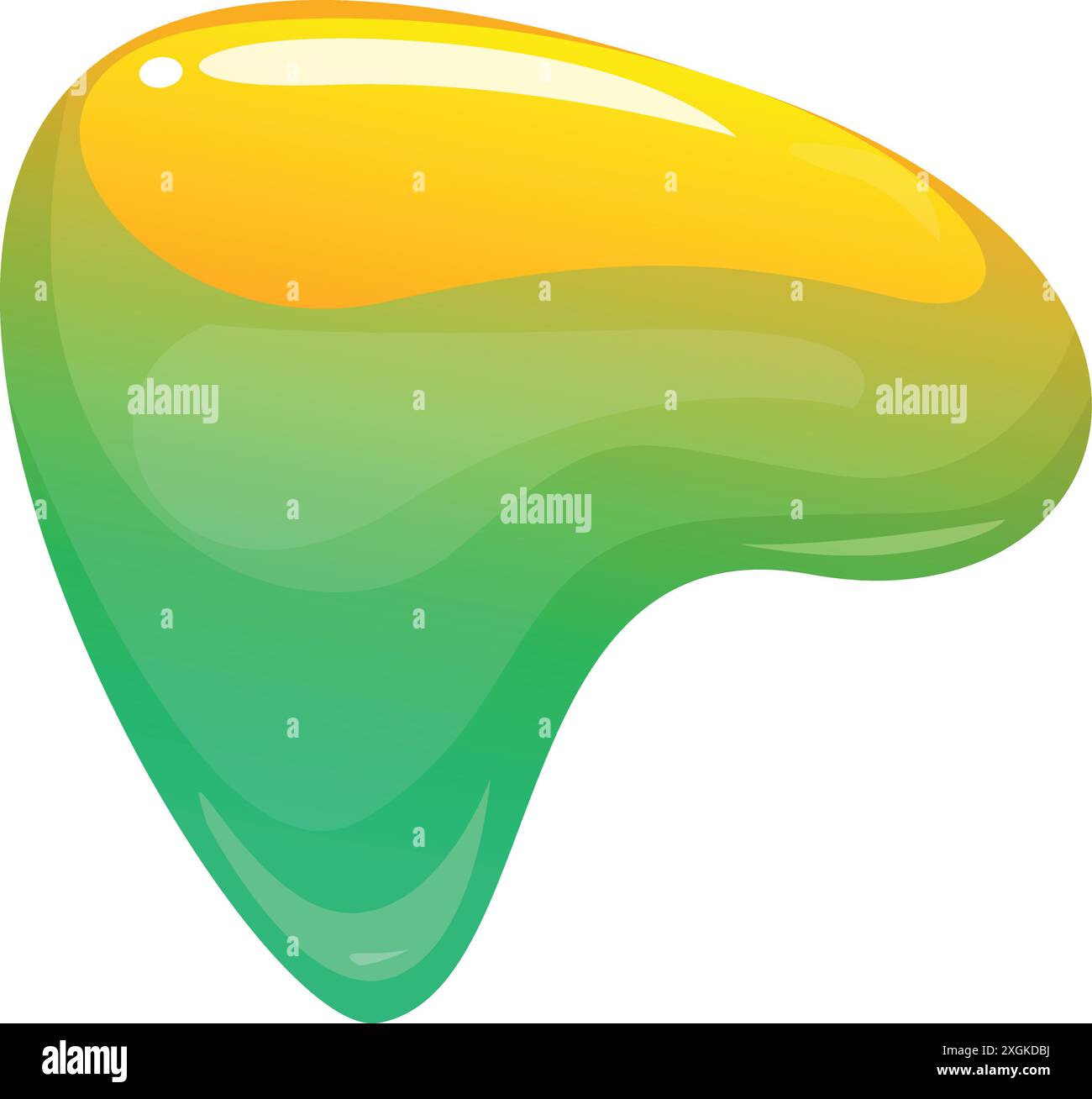 Green and yellow gradient blob is flowing downward Stock Vector Image ...