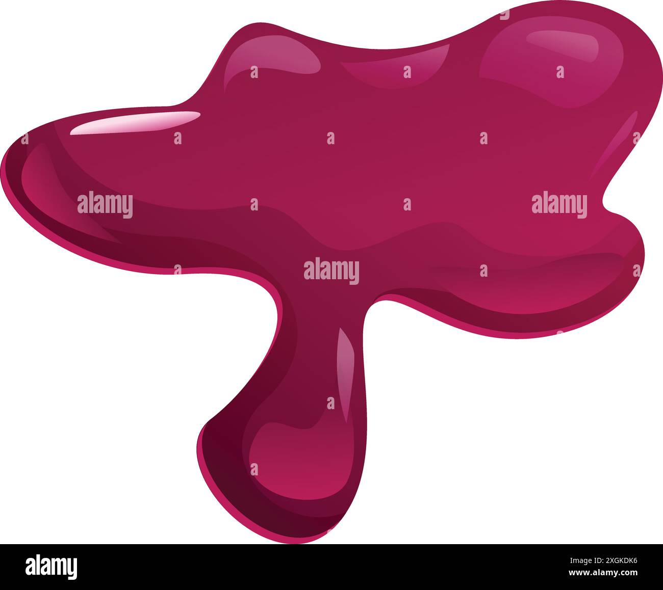 Thick, glossy, red syrup dripping down, isolated on white Stock Vector ...