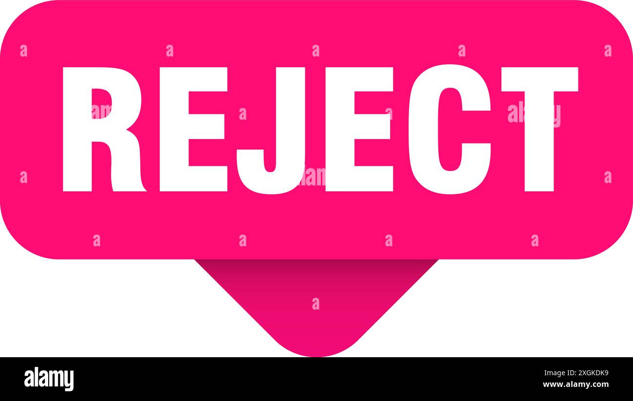 reject sticker. reject sign on transparent background. rectangular ...