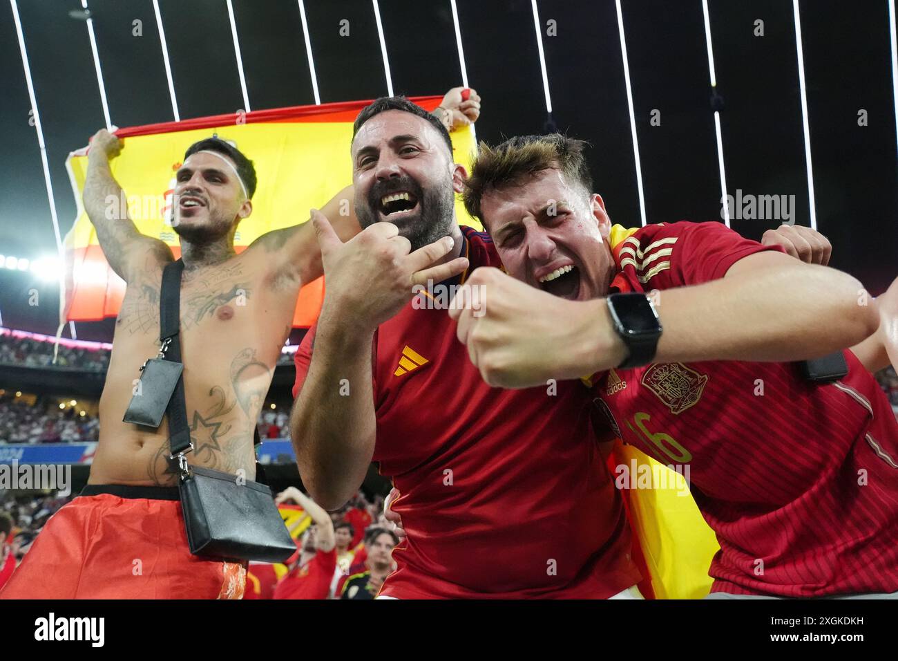 Spain fans celebrate after winning the UEFA Euro 2024, semi-final match ...