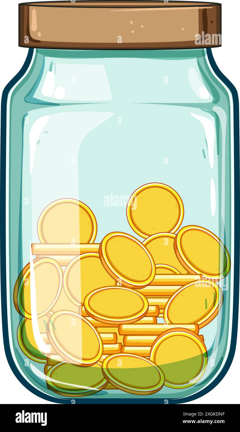 growth coin jar cartoon vector illustration Stock Vector Image & Art ...