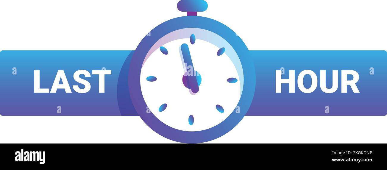 Blue gradient stopwatch showing the last hour for a limited time offer ...