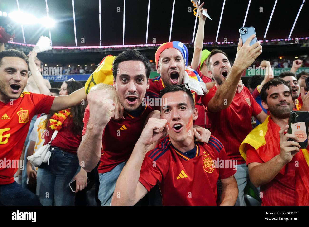 Spain fans celebrate after winning the UEFA Euro 2024, semi-final match ...