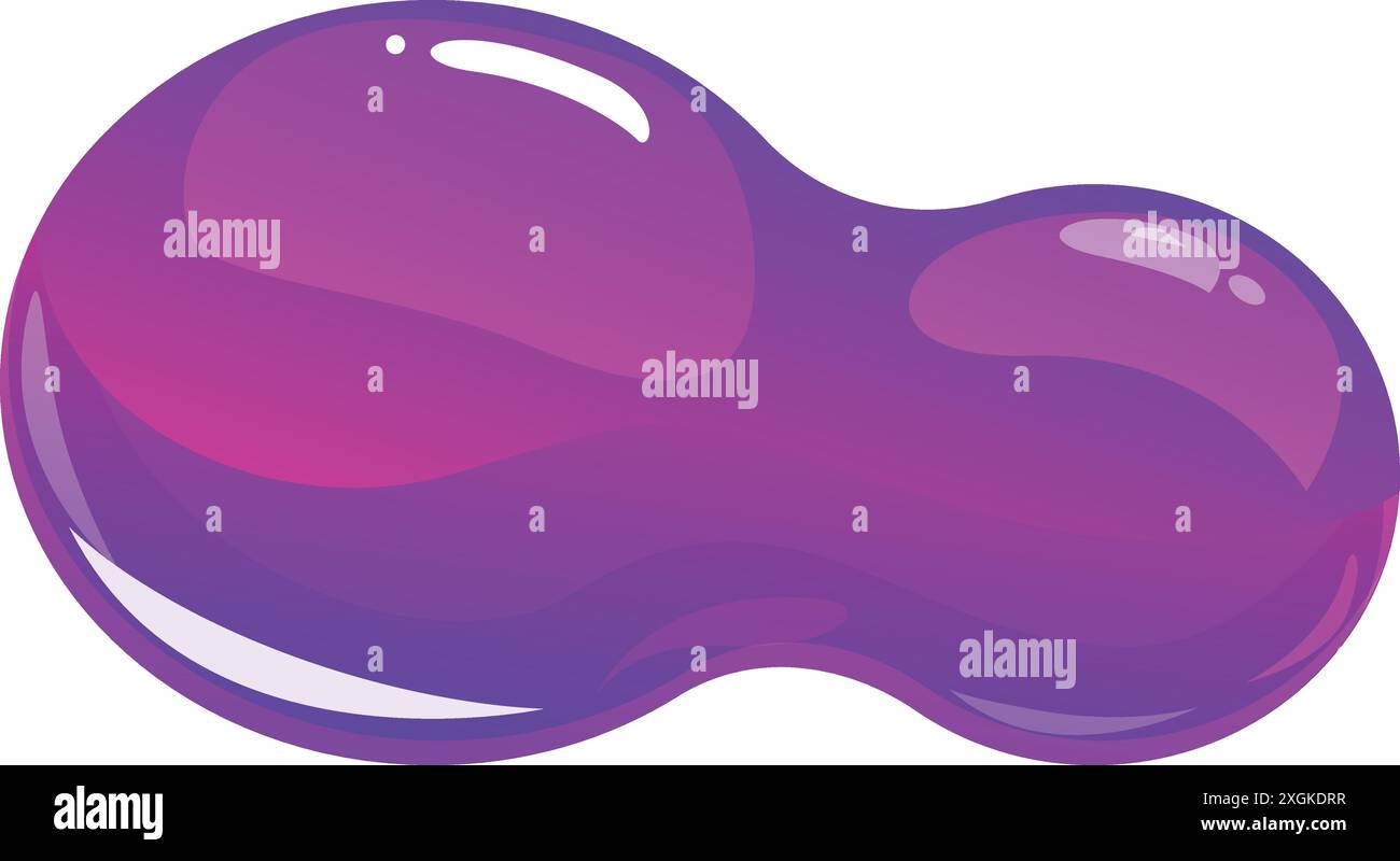 Cartoon style illustration of a purple slime forming an abstract shape ...