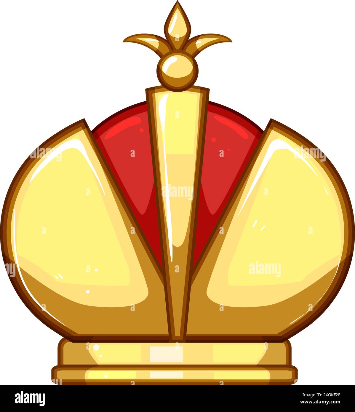 realistic golden crown cartoon vector illustration Stock Vector Image ...
