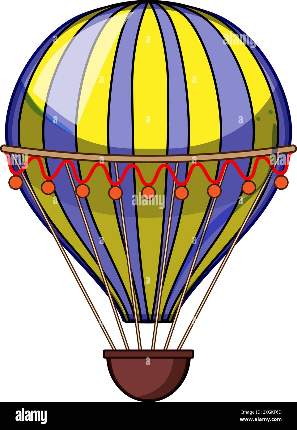 blue hot air balloon cartoon vector illustration Stock Vector Image ...