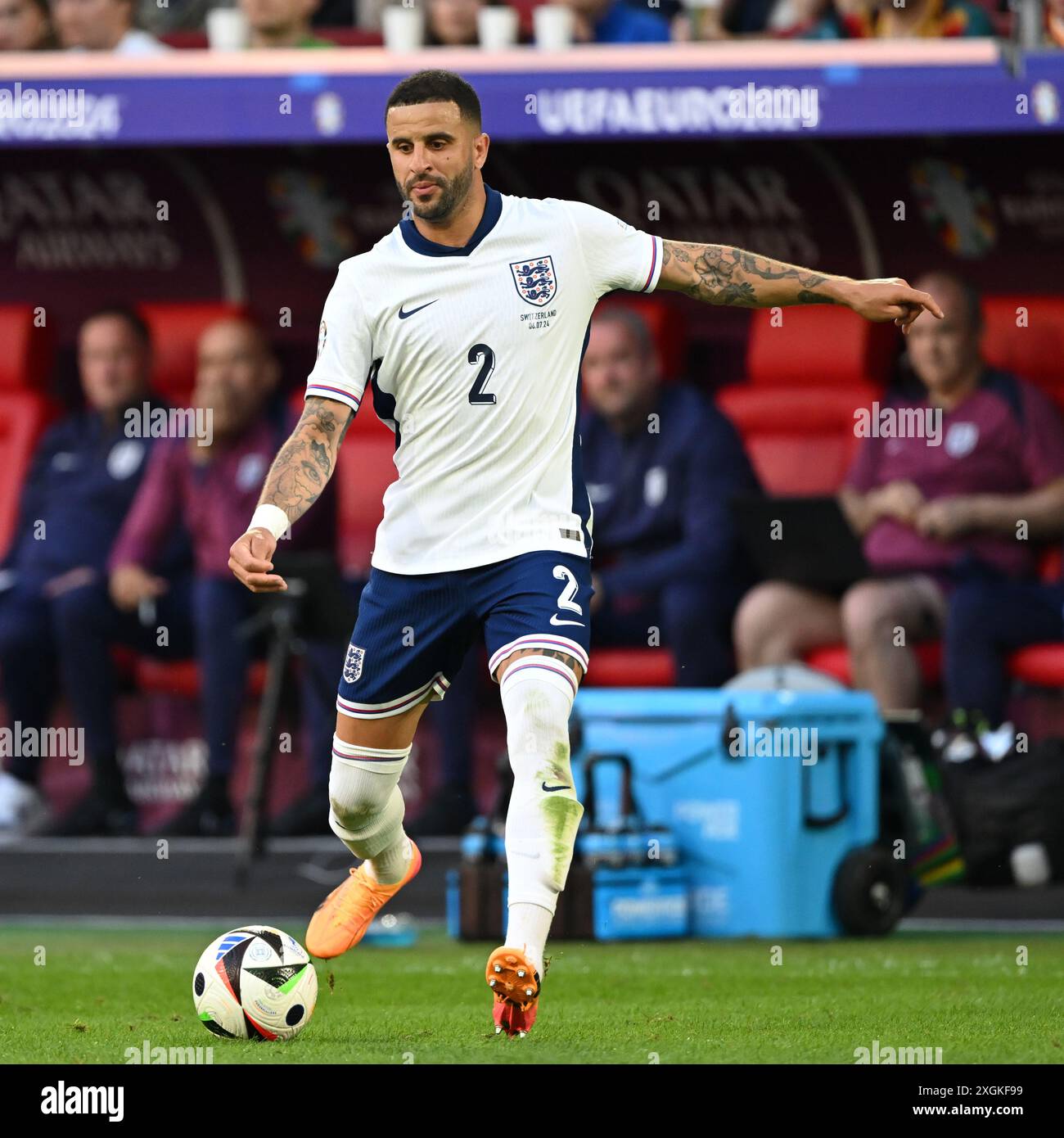 DUSSELDORF - Kyle Walker of England during the UEFA EURO 2024 quarter ...