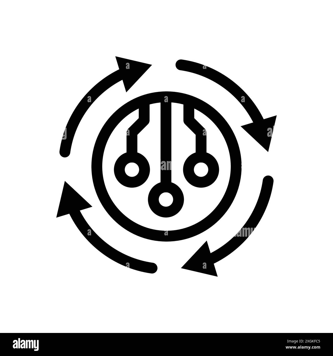 Autonomous control icon logo sign vector outline in black and white ...