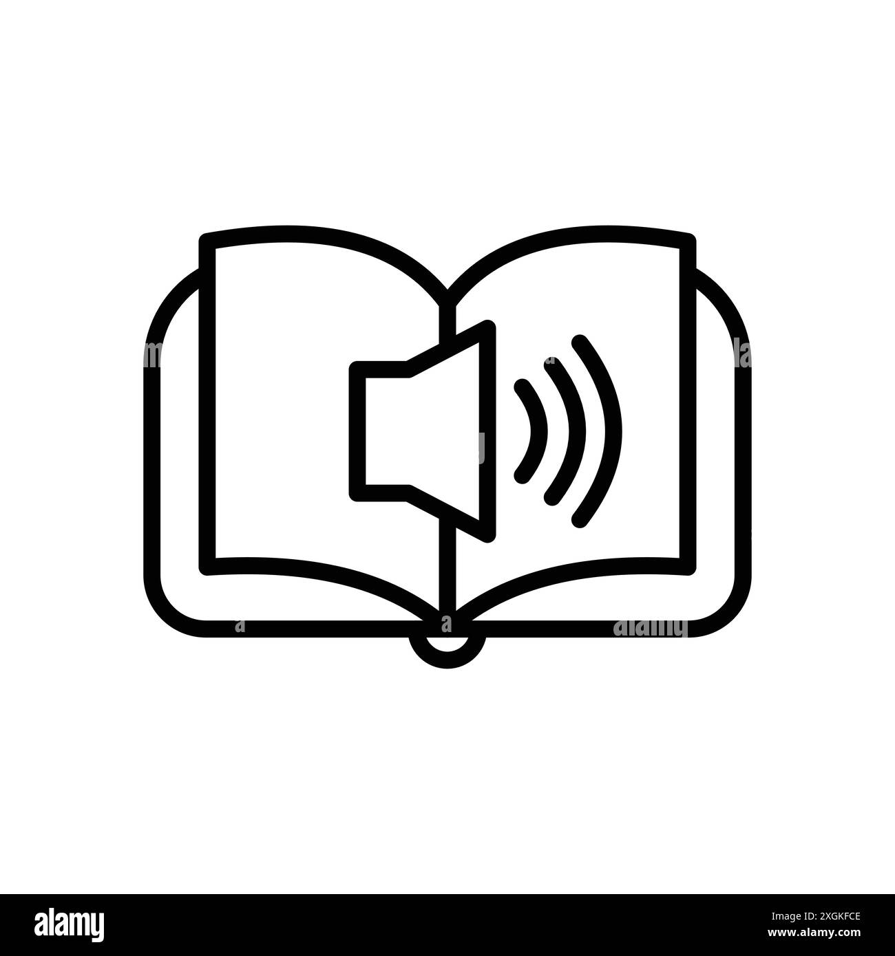 audio book icon logo sign vector outline in black and white color Stock ...