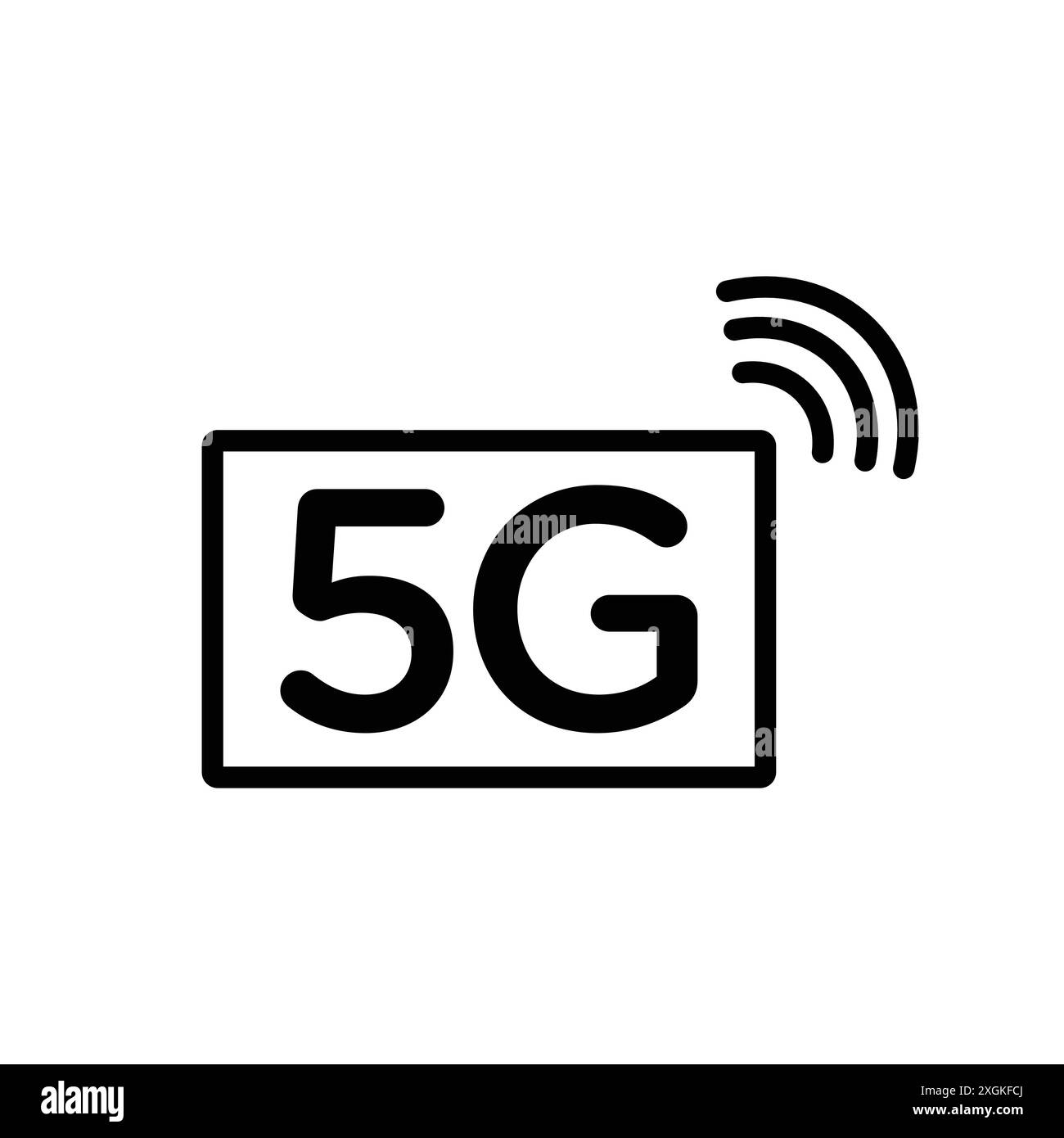 5G symbol icon logo sign vector outline in black and white color Stock ...