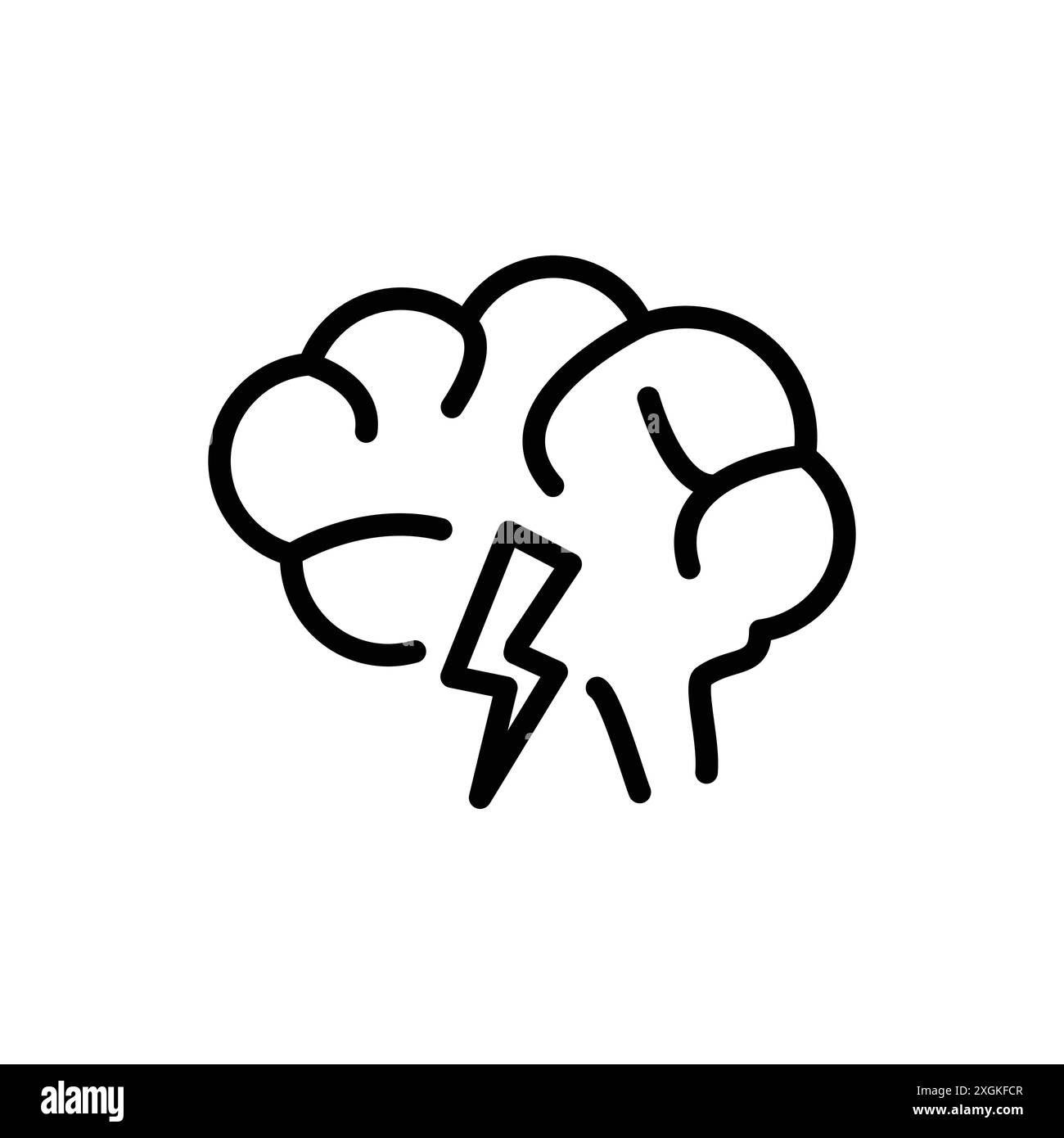 Brainstorming icon logo sign vector outline in black and white color ...