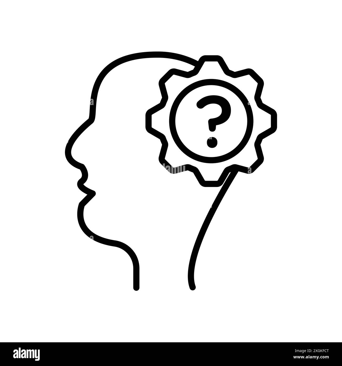 Curious Mind icon logo sign vector outline in black and white color ...