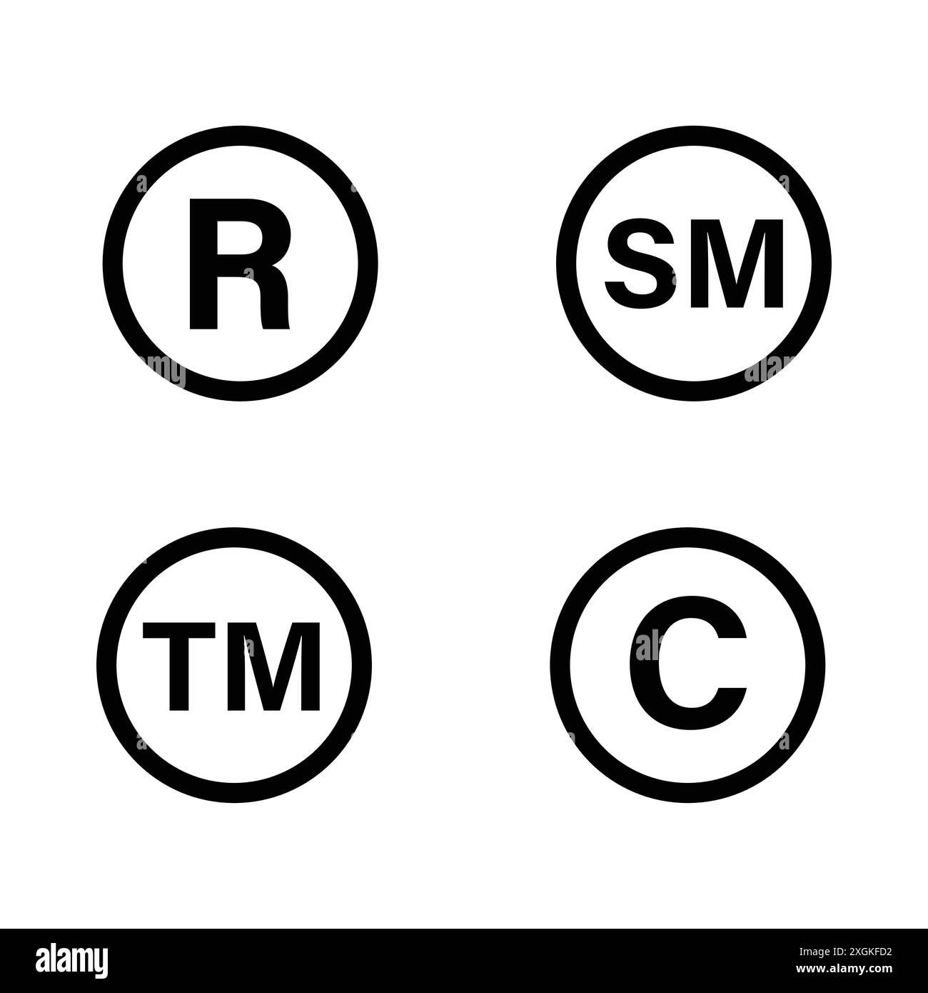 Copyright Registered Trademark Service Mask Icon Logo Sign Vector Outline In Black And White