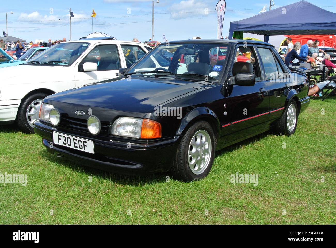 A 1988 Ford Orion parked on display at the English Riviera classic car ...