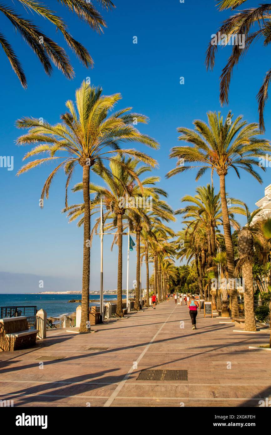 The Paseo Maritimo De Marbella promenade on Playa de la Fontanilla ...