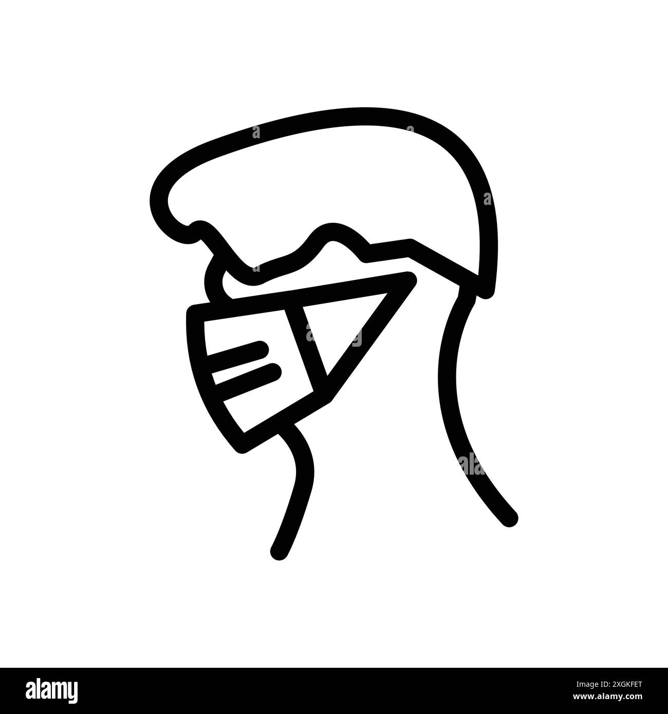Face mask icon logo sign vector outline in black and white color Stock ...